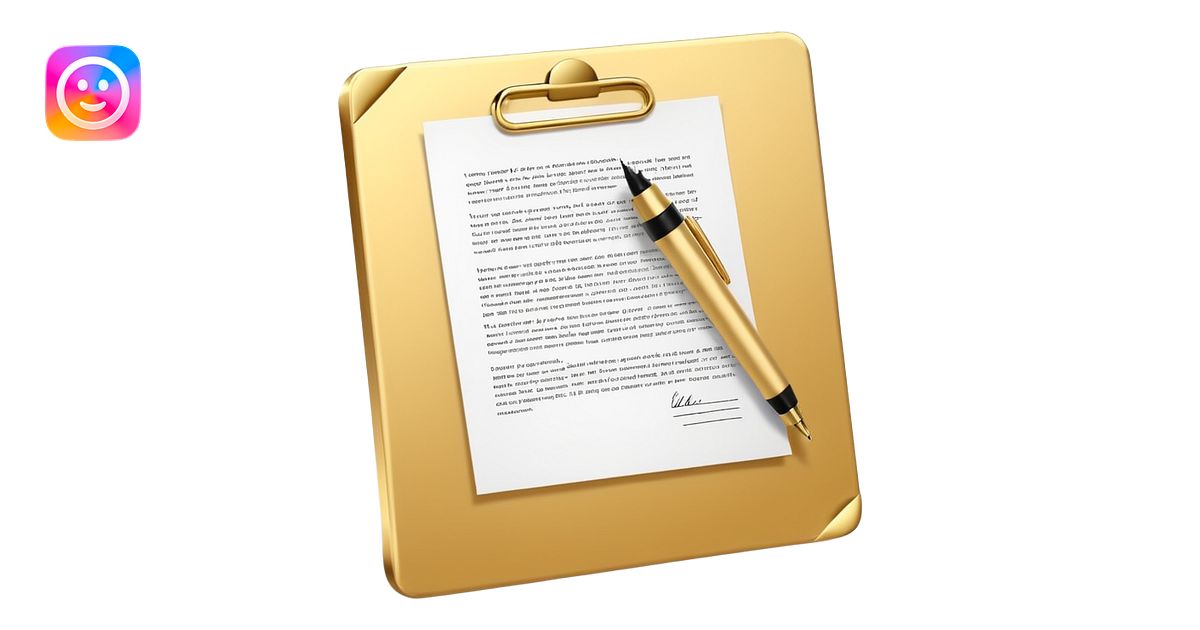 3D Premium contract golden paper signed emoji | AI Emoji Generator