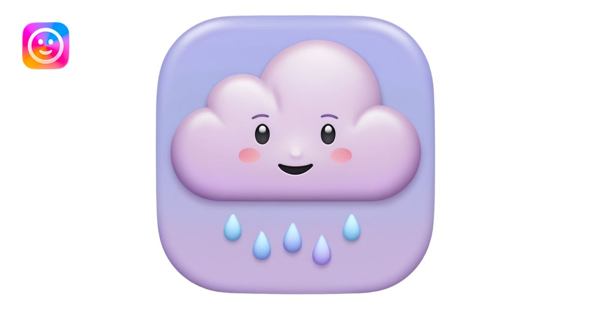 minimal abstract emoji representing sensitivity phase, soft cloud-like ...