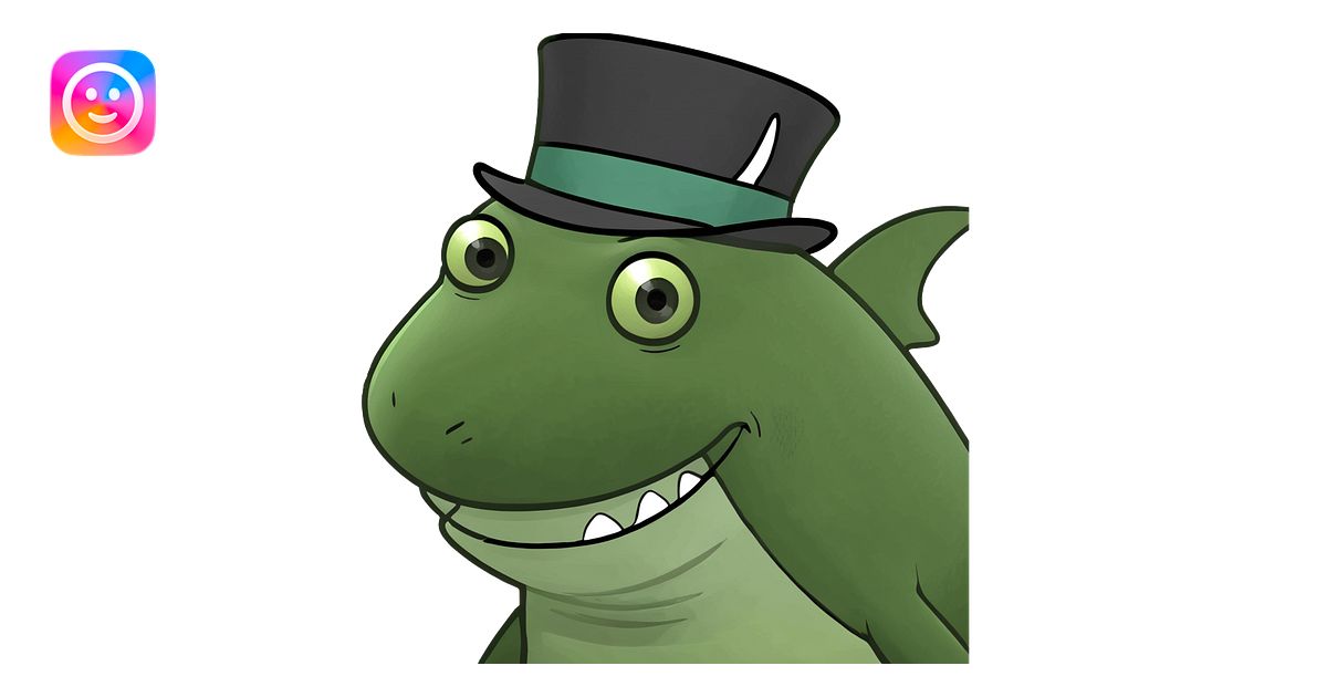 Shark with a top hat meme | AI Emoji Generator