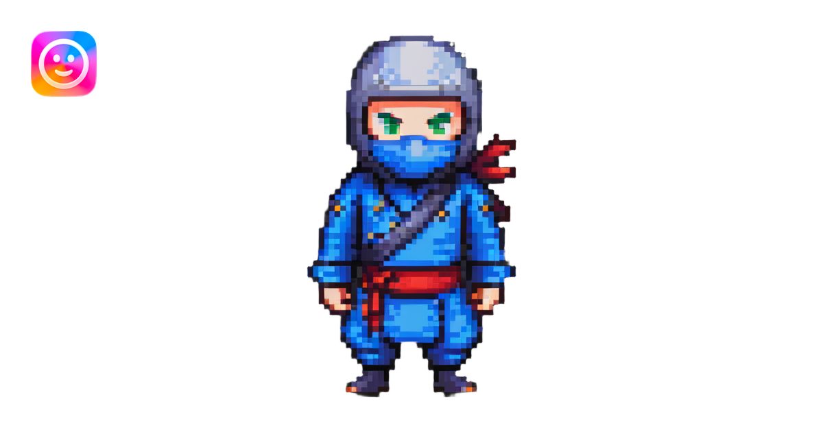 ninja character standing idle, game sprite illustration | AI Emoji ...