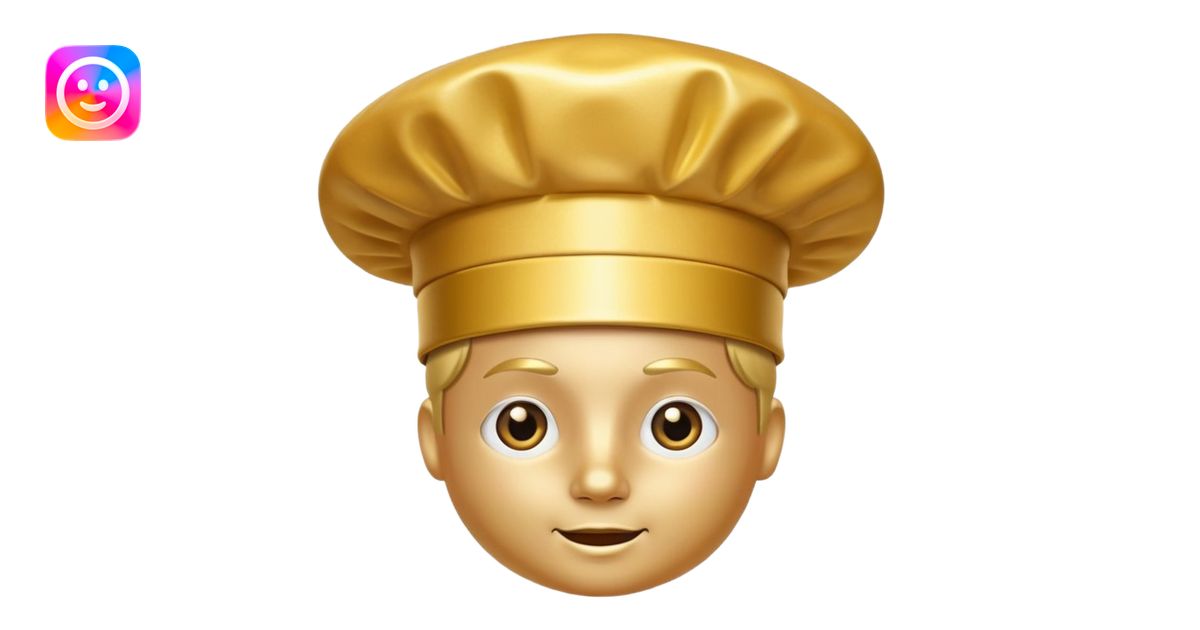 a golden chef hat without the person emoji | AI Emoji Generator