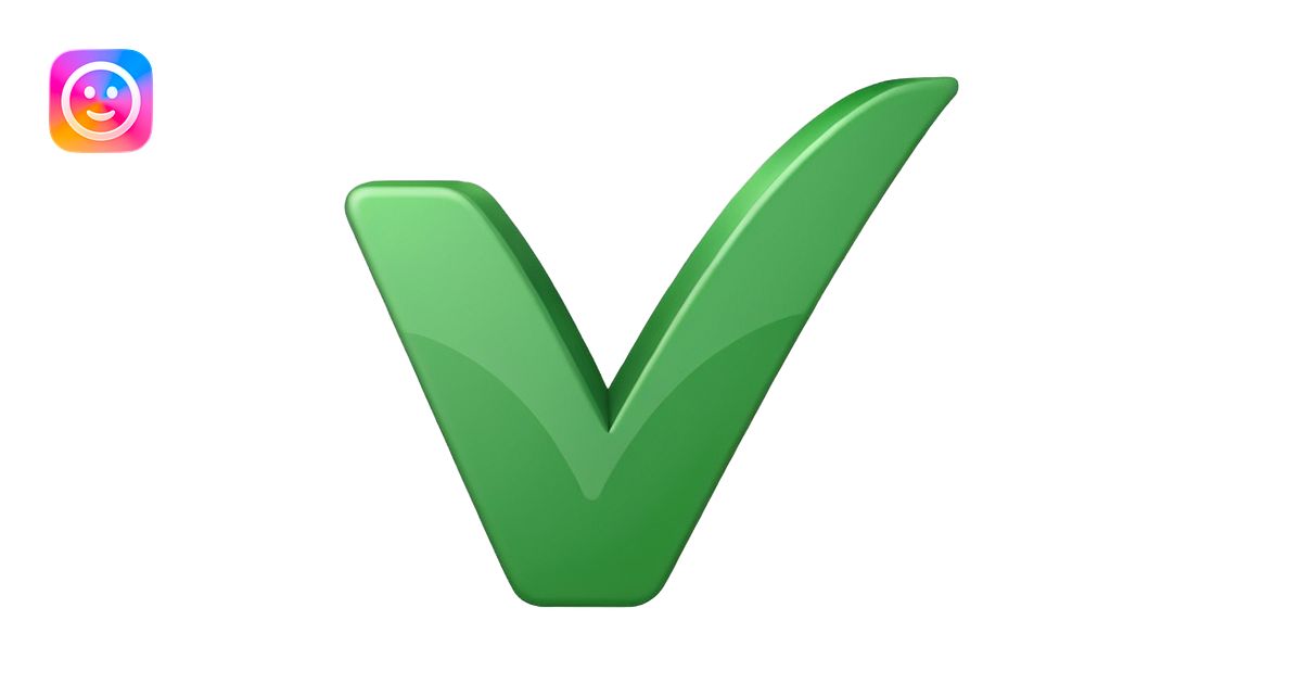 Green check mark no background emoji | AI Emoji Generator