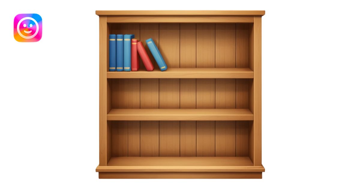 a single-tier bookshelf without books emoji | AI Emoji Generator