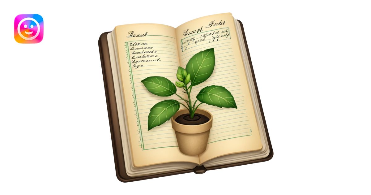 observation log with plant records. Transparent background emoji | AI ...