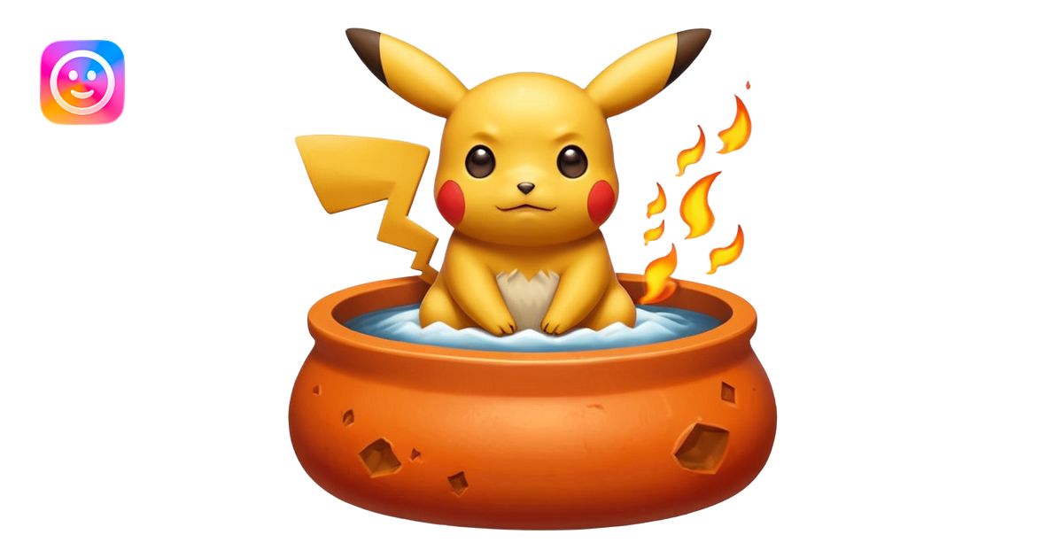 Un Pikachu rouge qui et triste avec des éclairs en fond et il a fait ...