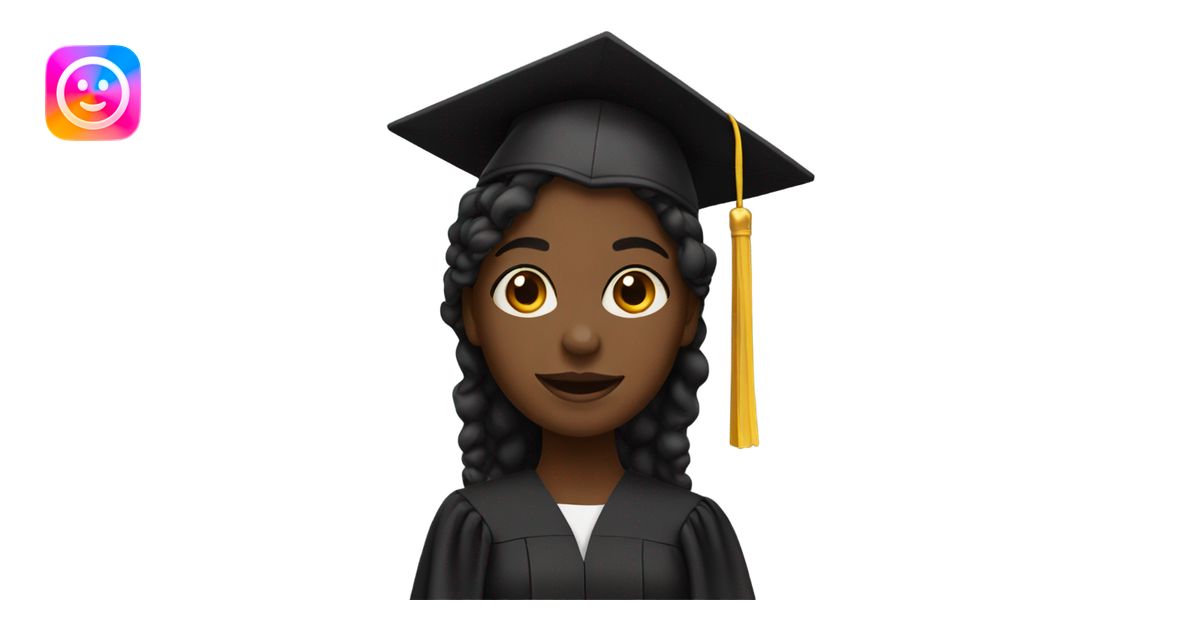 Black girl with a degree emoji | AI Emoji Generator
