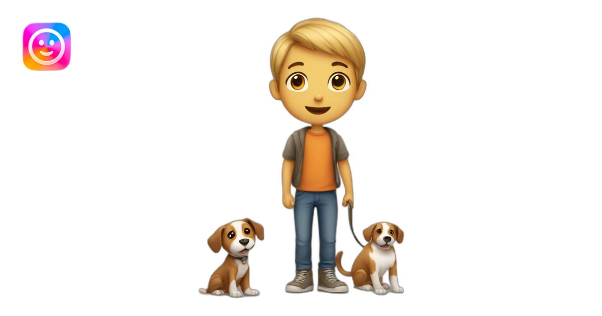 a little boy with dog emoji | AI Emoji Generator