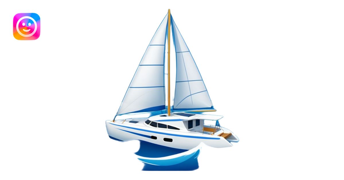 a catamaran sailing the waves in the water emoji | AI Emoji Generator