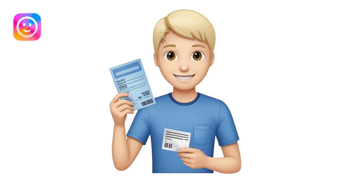 agora um cliente segurando um cupom fiscal emoji | AI Emoji Generator