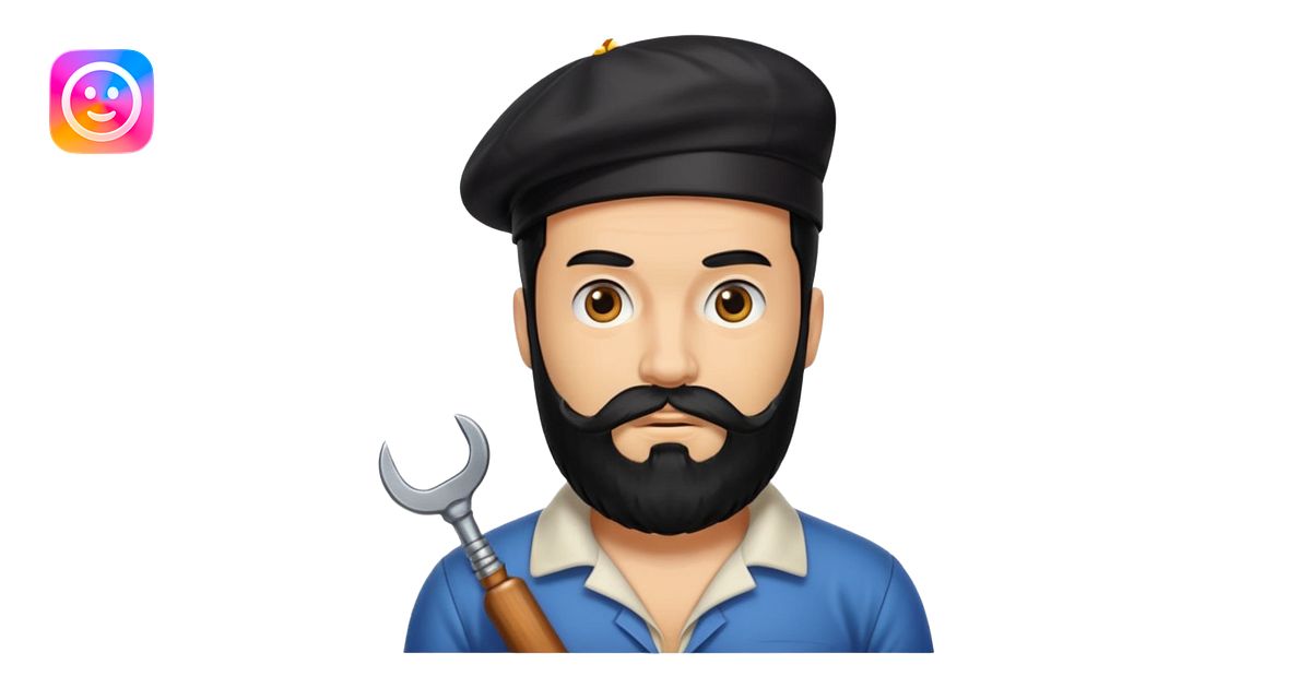 Black beard in one piece emoji | AI Emoji Generator