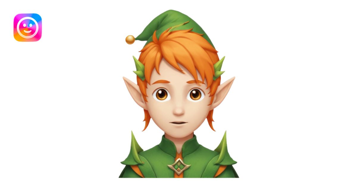 Orange Haired Elf, Elf boy with orange ponytail hair emoji | AI Emoji ...