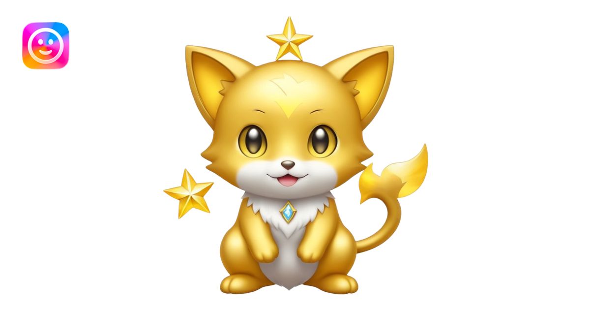 White and Golden Divine Holy Glorious Shiny Sparkly Shinx emoji | AI ...