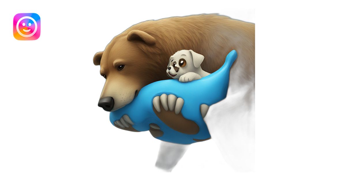 dog on top of bear on top of azure mammoth emoji | AI Emoji Generator