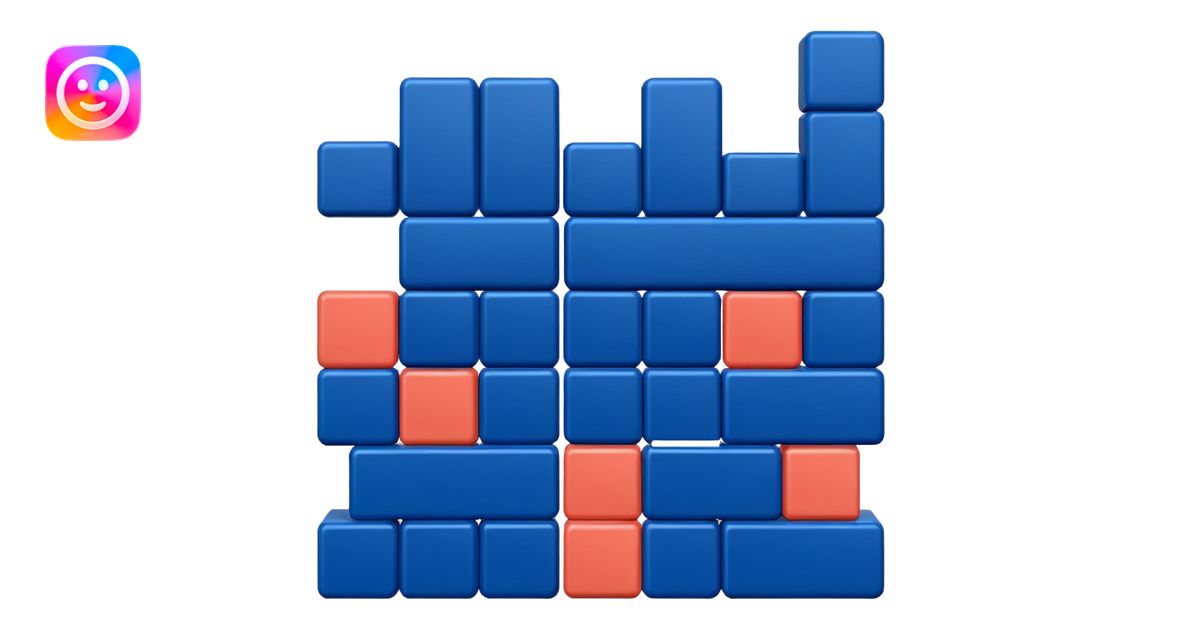 Modern minimal emoji: building blocks + connection flows + gear. Deep ...