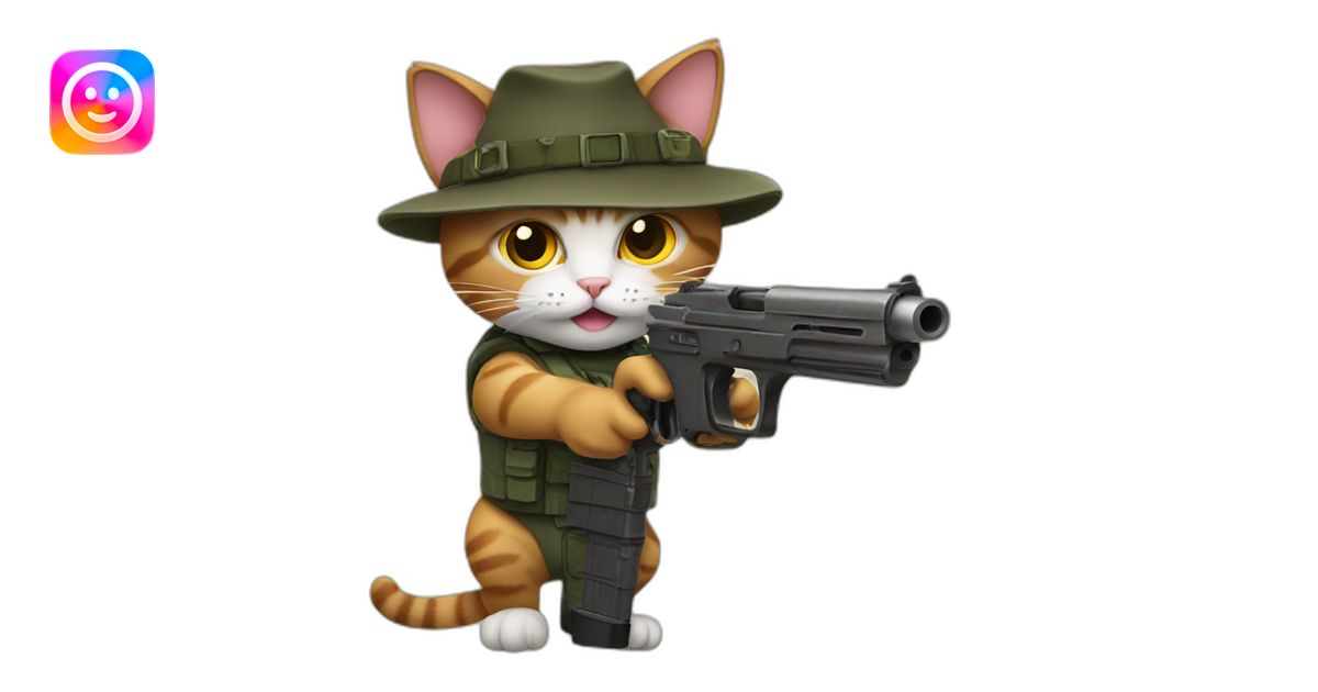 cat aiming a gun emoji | AI Emoji Generator