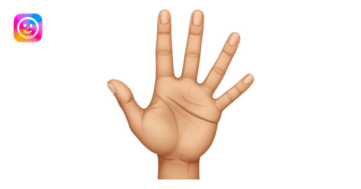 the Arabic middle finger, khod symbol. an open palm with the middle ...