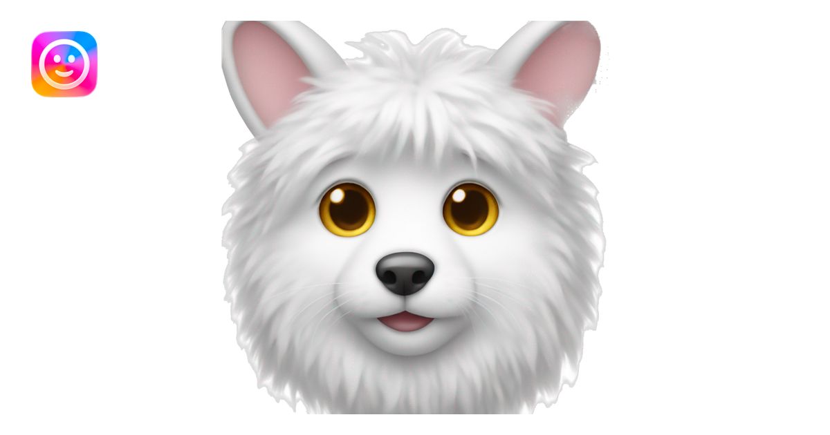 fluffy white heart with ears emoji | AI Emoji Generator