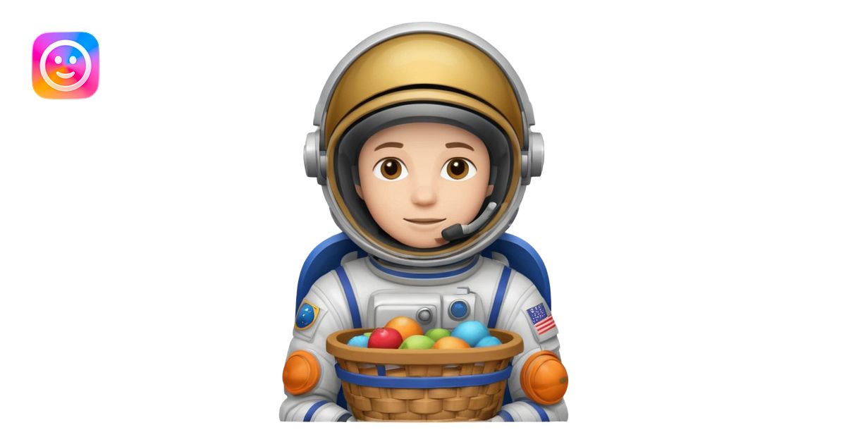 astronauta con casco cerrado, con canasta vacía emoji | AI Emoji Generator