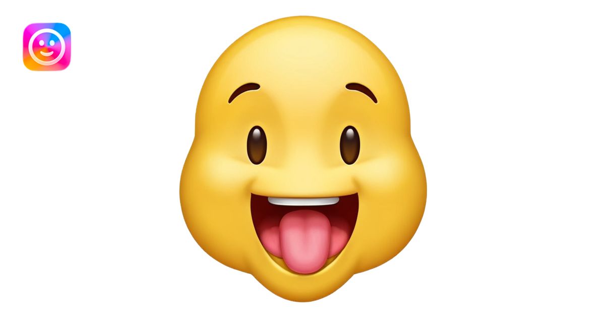 Emoji sticking its tongue out and drooling while looking up ecstatic ...