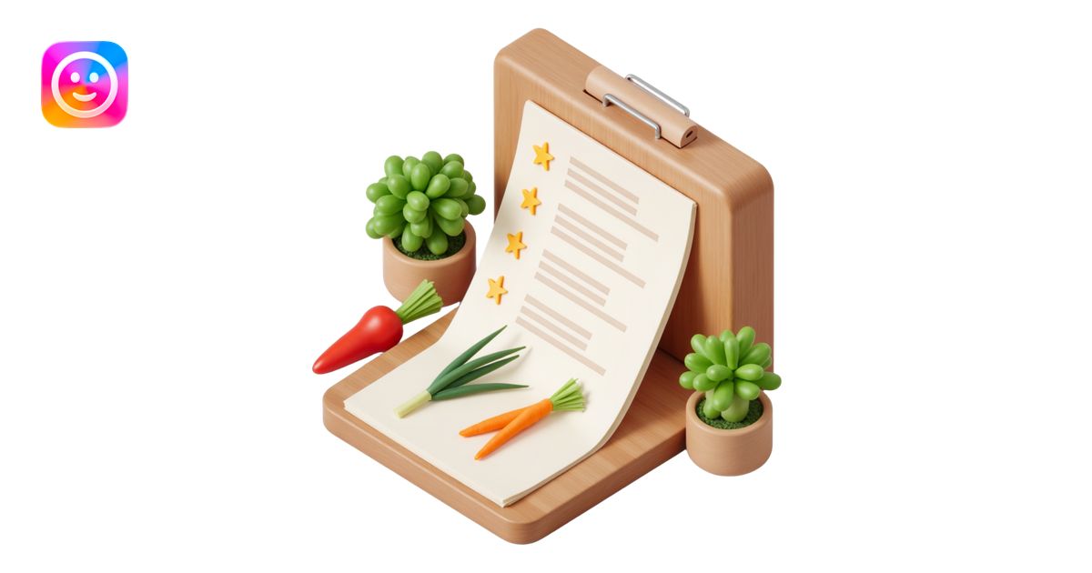 Floating Ingredients Around a List (with Transparent Background) 3D ...