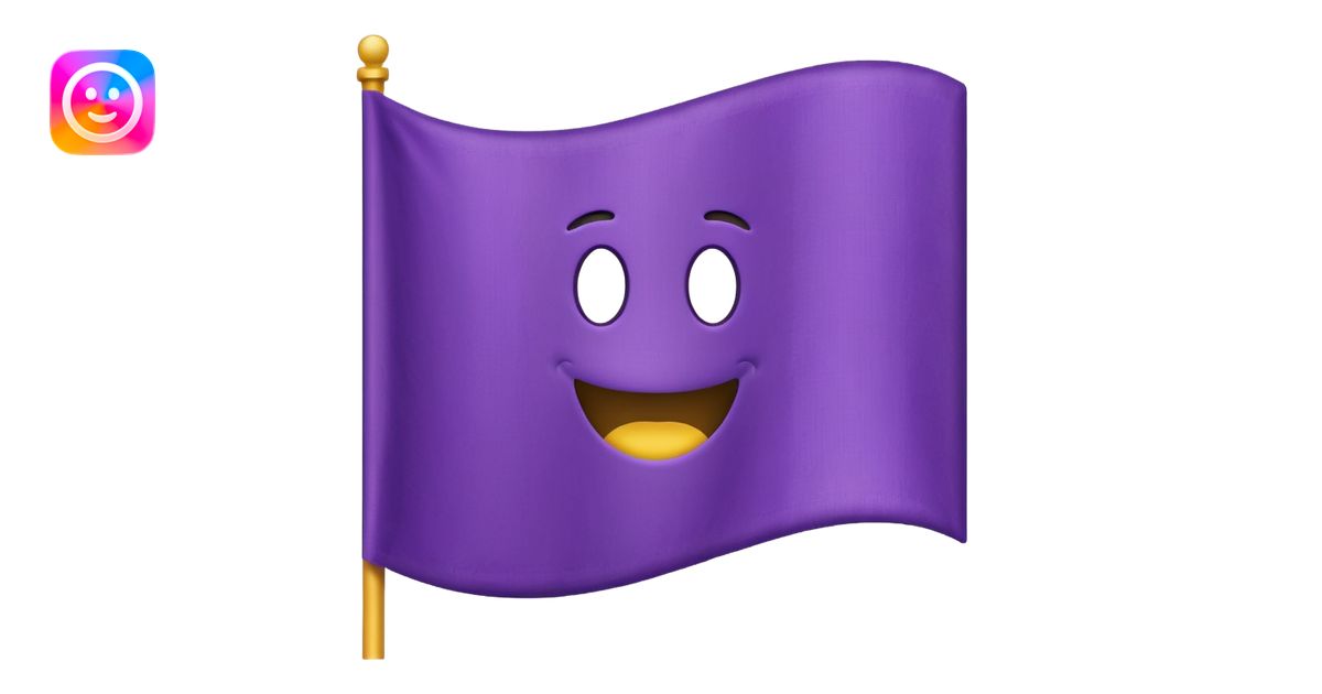 violet flag, Without the stick, only the flag emoji | AI Emoji Generator