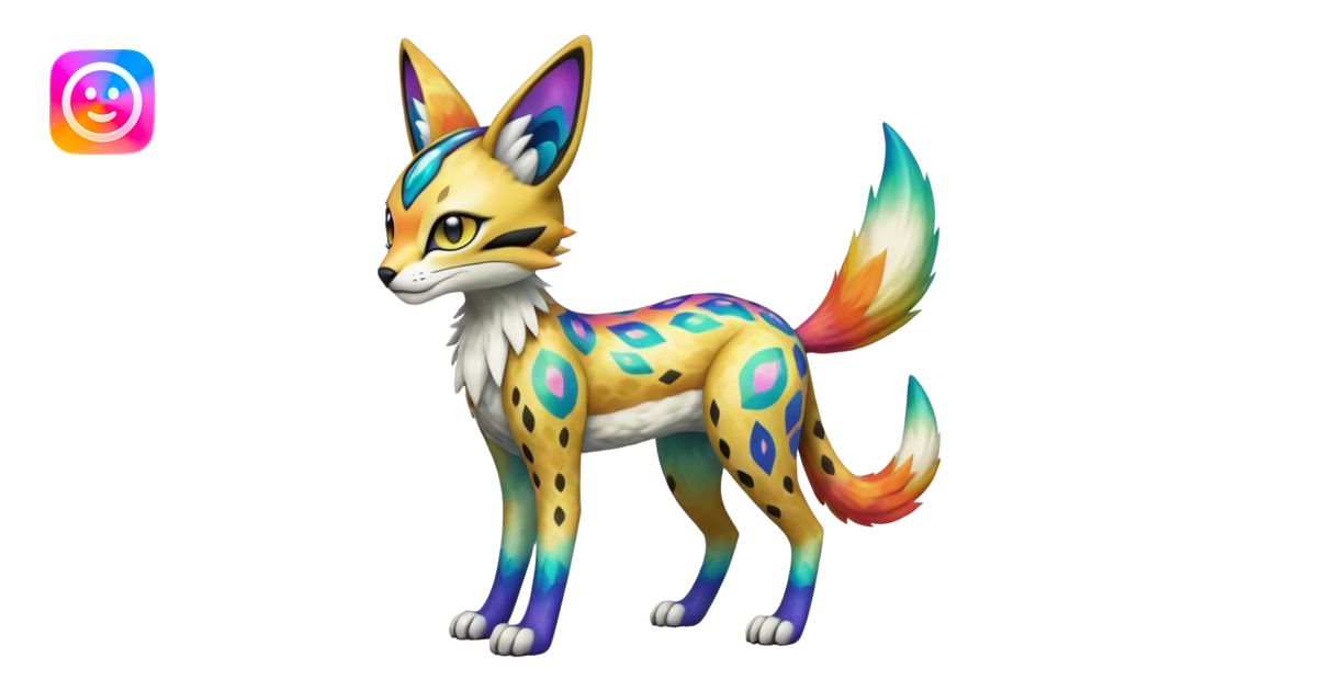 Colorful Meloetta-Vernid-Sergal-Serval-Pokémon-Digimon-Fakémon-fusion ...