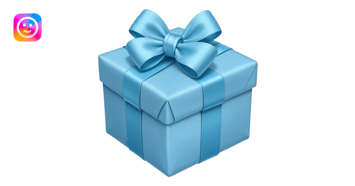 light blue birthday gift emoji | AI Emoji Generator