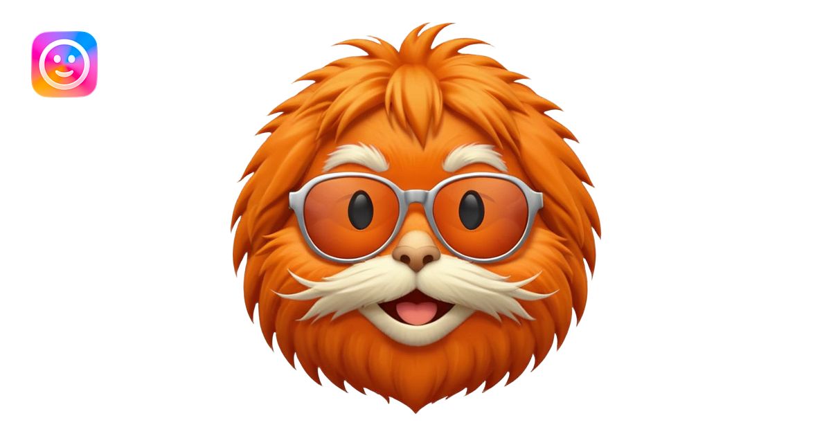 Lorax wearing sunglasses emoji | AI Emoji Generator
