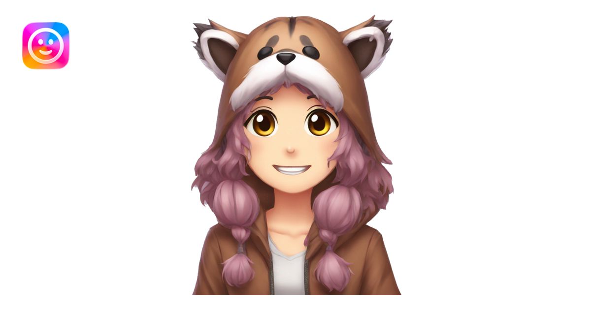 Snuffy Anime RaccoonGirl Vtuber emoji | AI Emoji Generator