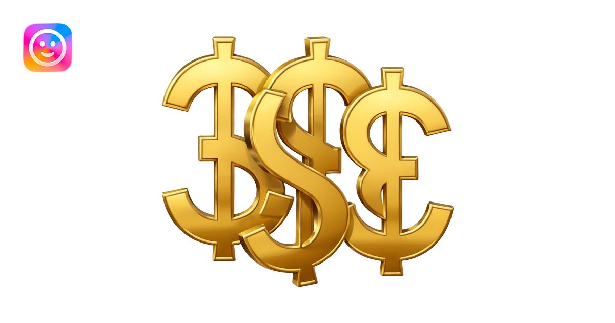 3 dollar sings together golden emoji | AI Emoji Generator