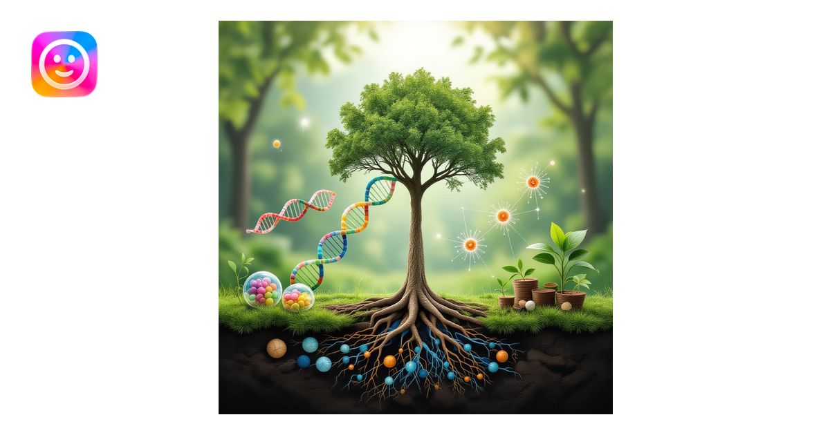 A realistic biological illustration (like in a school book) showing ...
