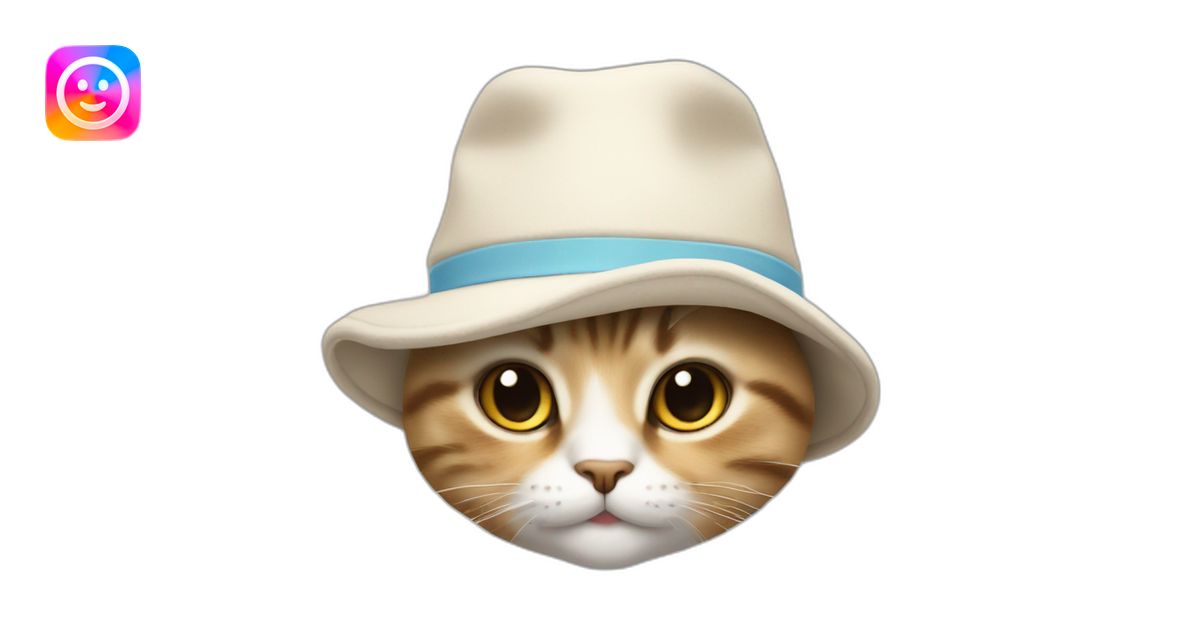Un chat mignon avec un bonnet emoji | AI Emoji Generator