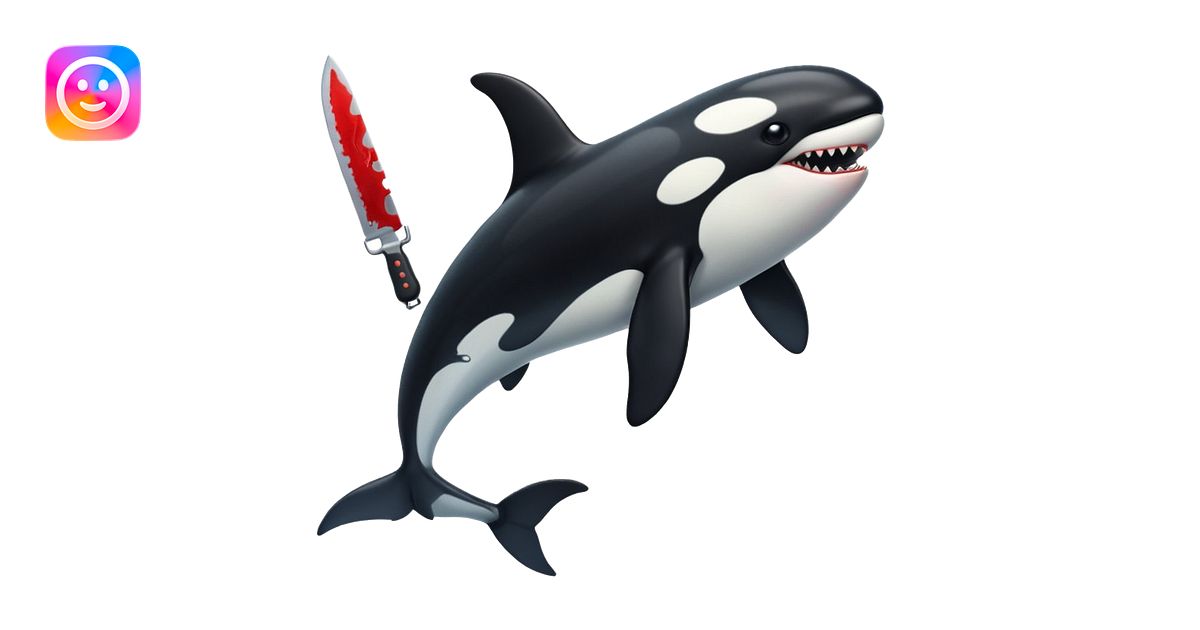 orca holding a bloody knife emoji | AI Emoji Generator