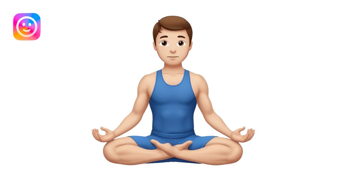 Adult man with short brown hair doing cow position yoga emoji | AI ...