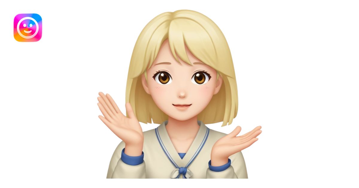 Anime girl clapping cheeks emoji | AI Emoji Generator