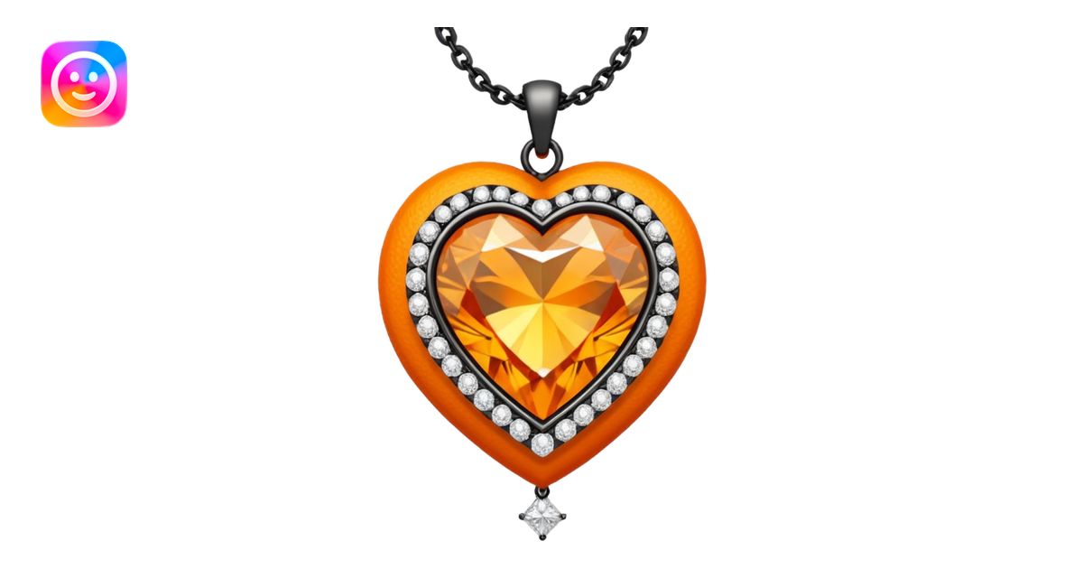 fantasy-magic-orange-necklace-diamonds emoji | AI Emoji Generator