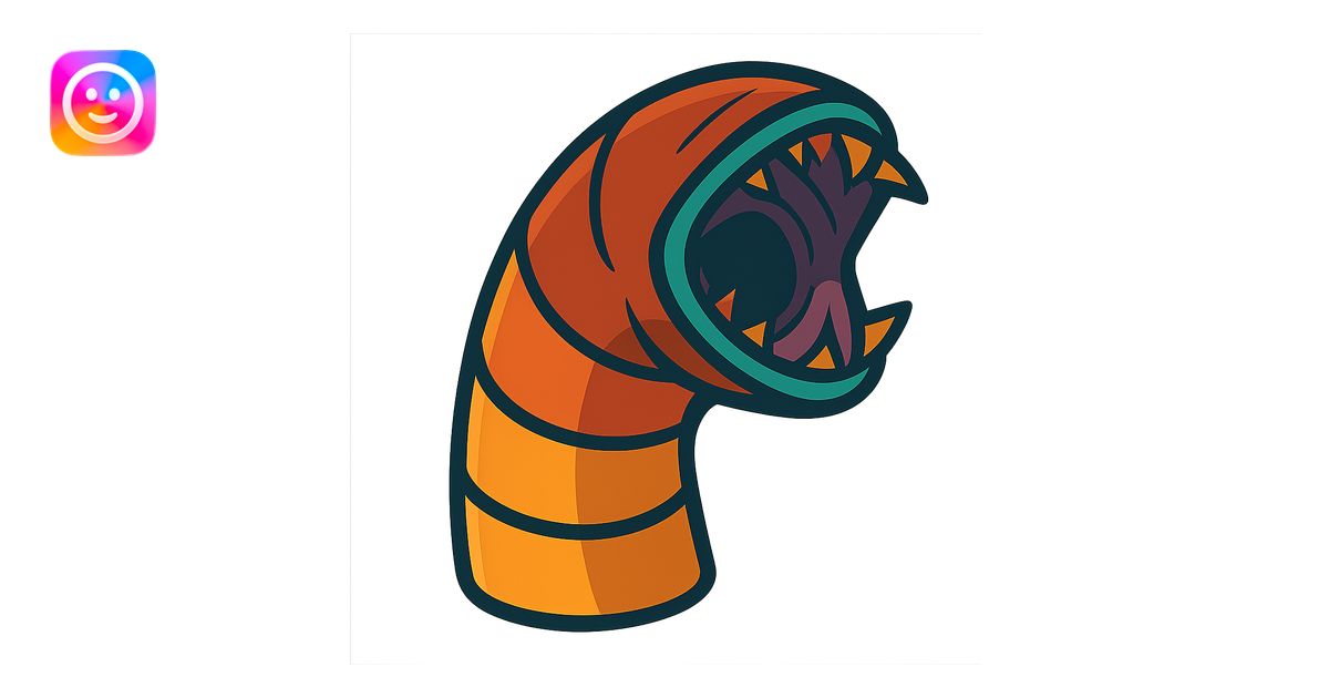 a sandworm head emoji, stylized and detailed, designed to connect ...