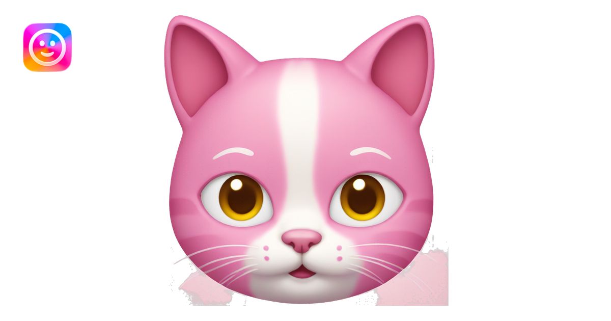 Pink cat face cute emoji | AI Emoji Generator