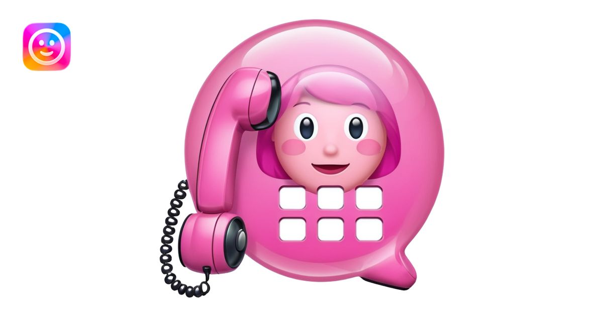 pink phone call caller id bubble emoji | AI Emoji Generator