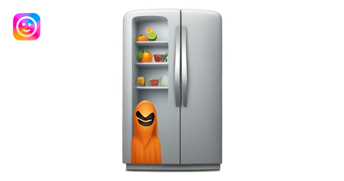 orange colour refrigerator superhero characters emoji | AI Emoji Generator