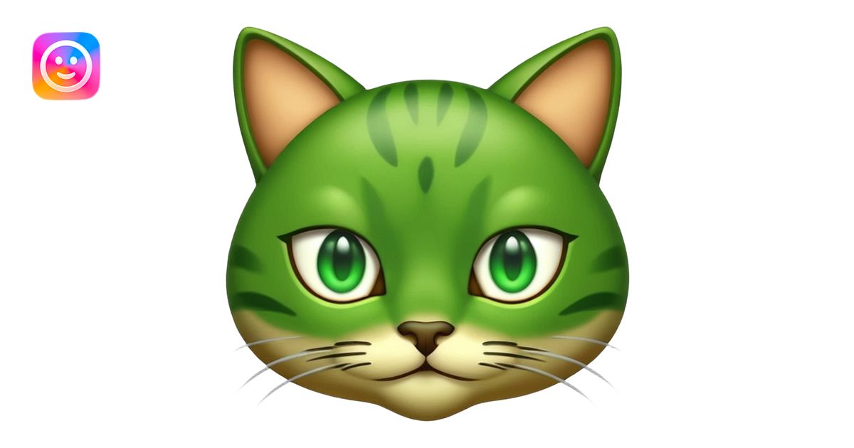 Emoji of my beautiful big Green Cat eyes shaped emoji | AI Emoji Generator