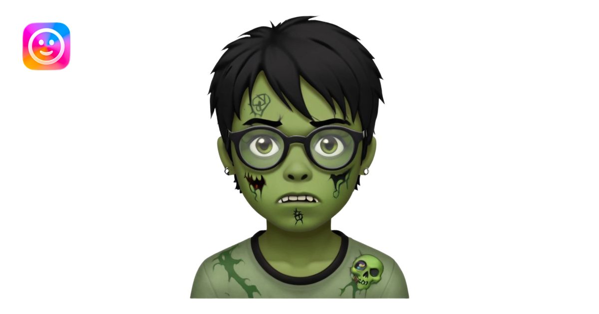 Boy, zombie, black hair, medium long, emo, shaggy, dark, spooky, creepy ...