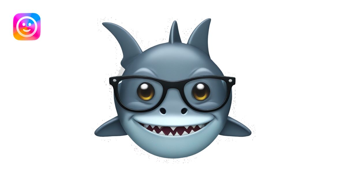 Shark wearing glasses emoji | AI Emoji Generator