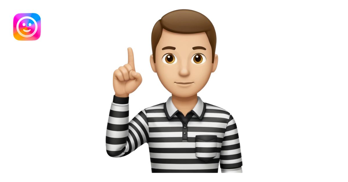 A calm referee with striped shirt, pointing clearly toward the field ...