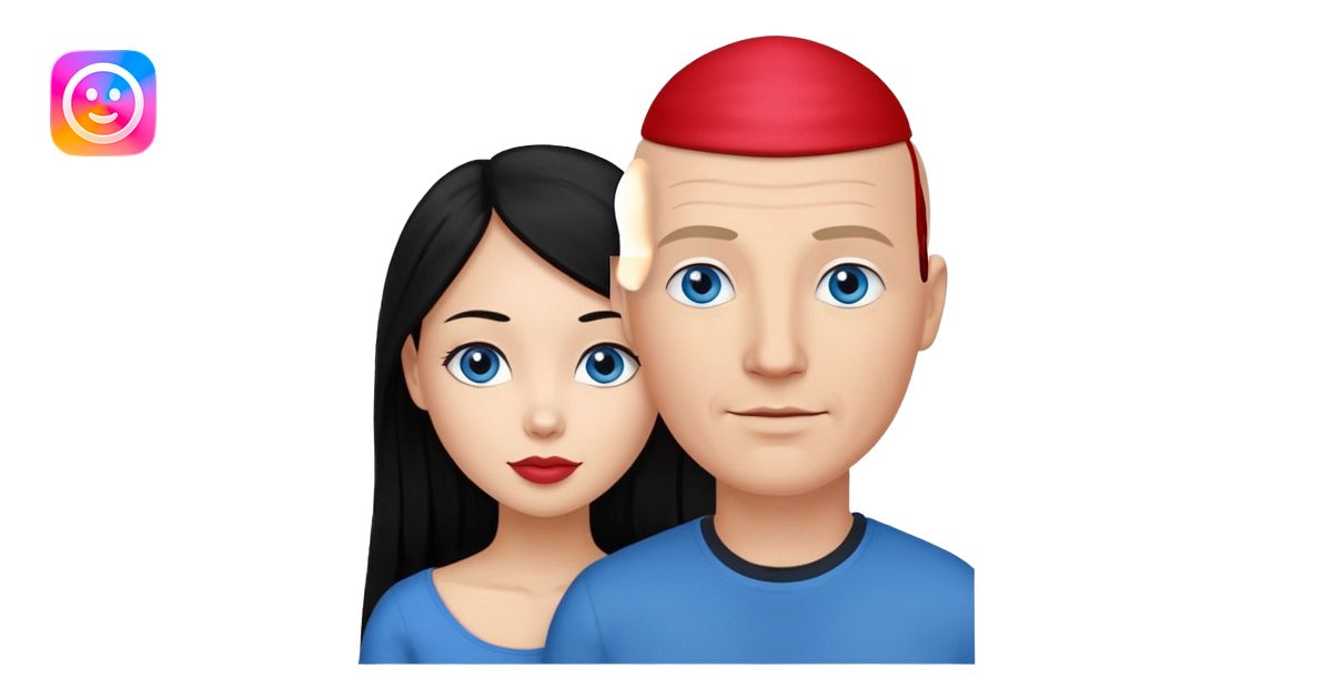 Bald white man blue eyes in love with Filipina woman with long hair ...