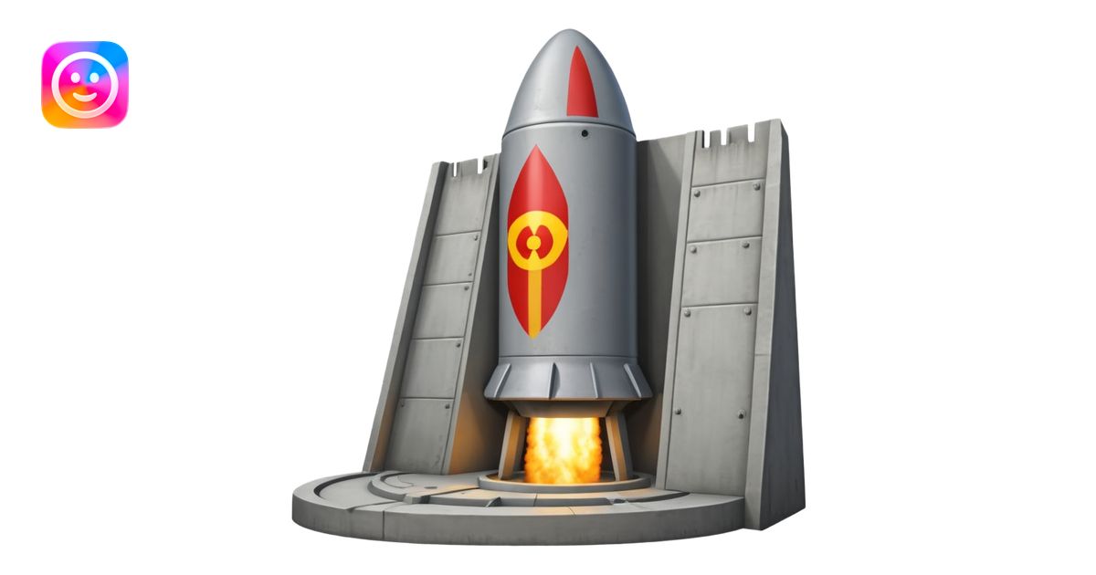 a nuclear missile silo emoji, showing the hatch and a missile launching ...