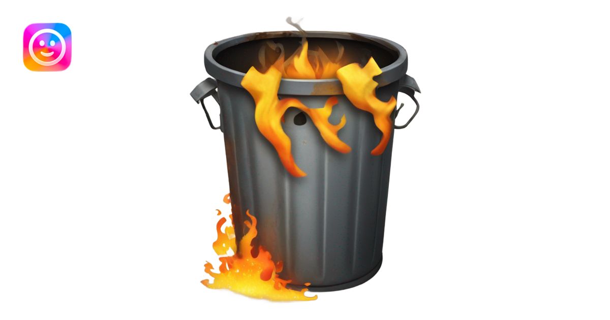 Flaming trash can emoji | AI Emoji Generator