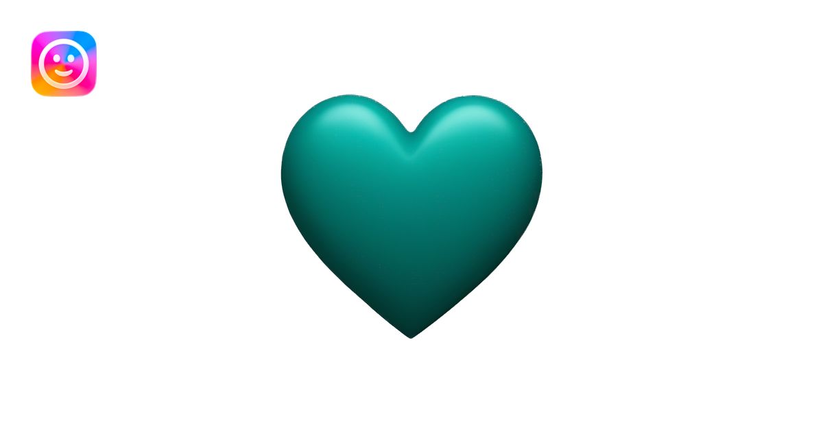 Dark teal heart emoji | AI Emoji Generator