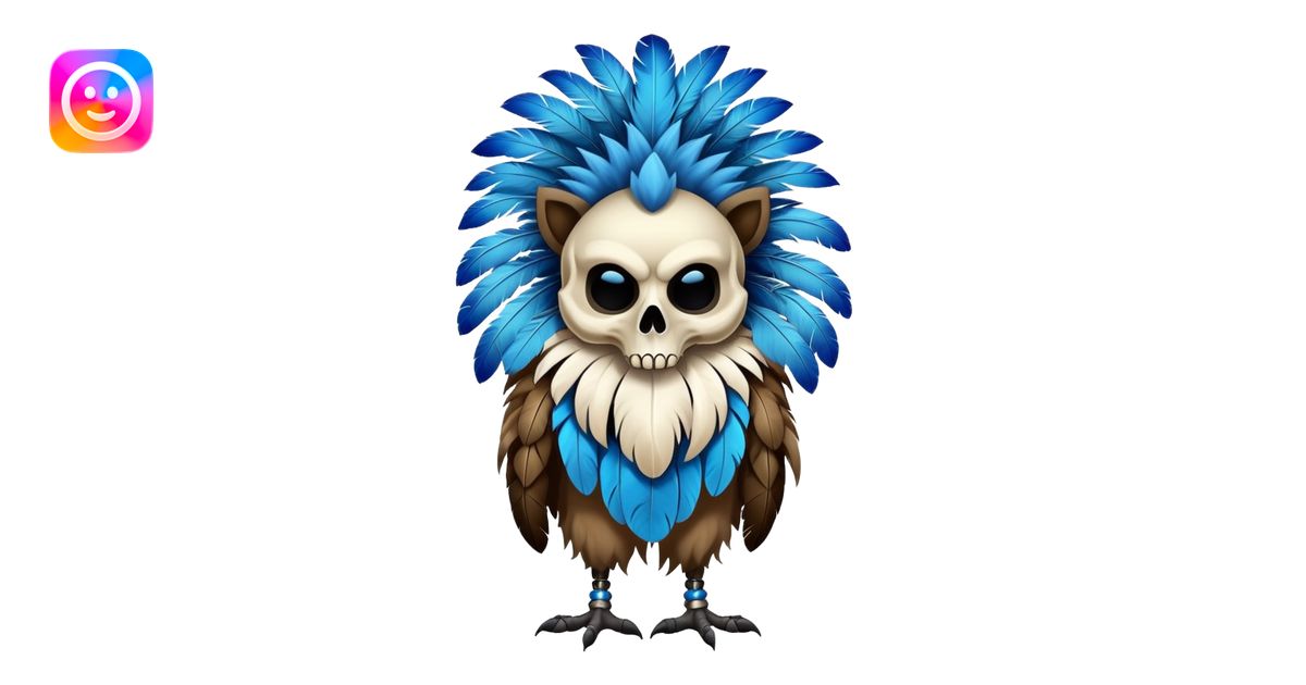 Furry Fakémon-Pokémon-animal-creature with a skull mask, and a feather ...