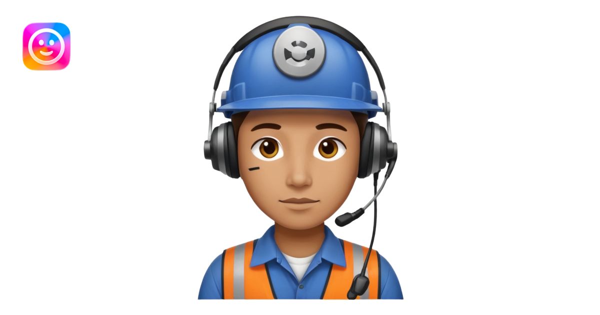Dispatch department worker without helmet emoji | AI Emoji Generator